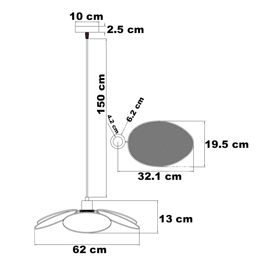 Moderne hanglamp stof Ø60 - Floral - PrikkabelLED.nl