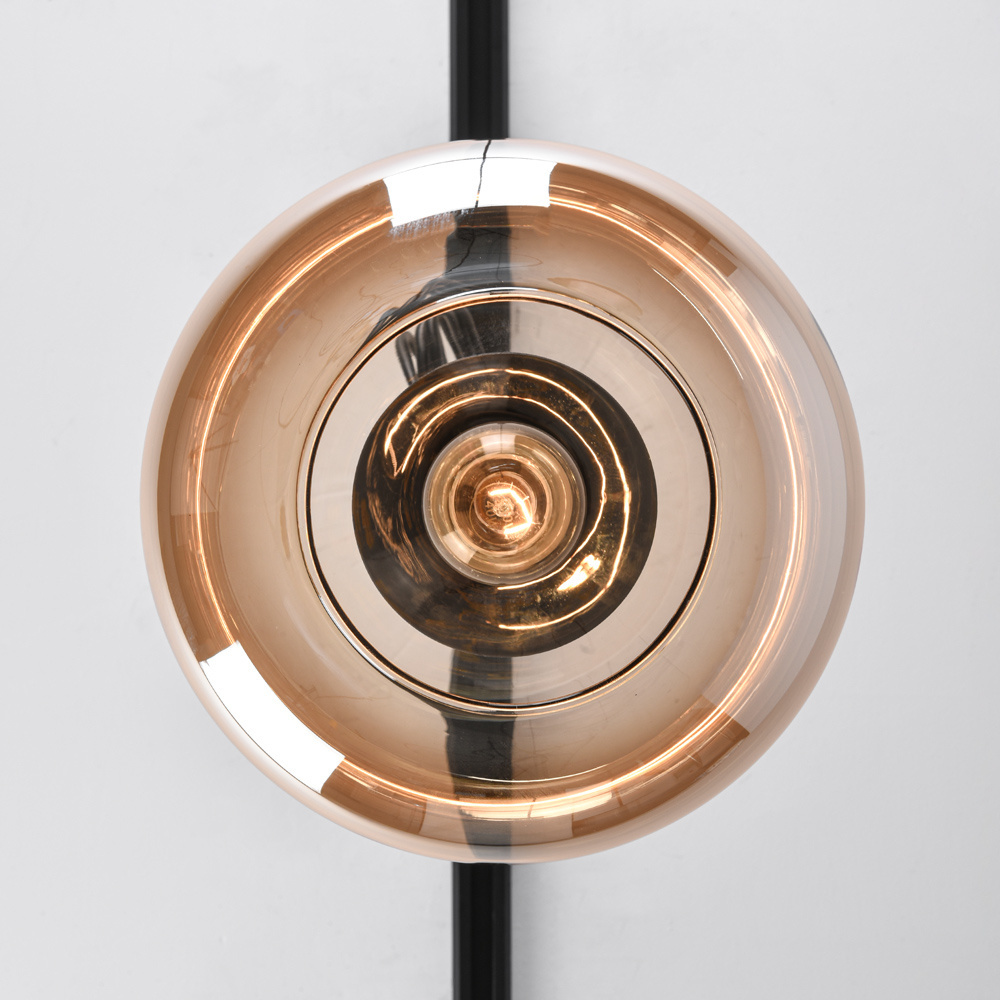 1-fase rail hanglamp Nill met amber glas - breed glas - PrikkabelLED.nl