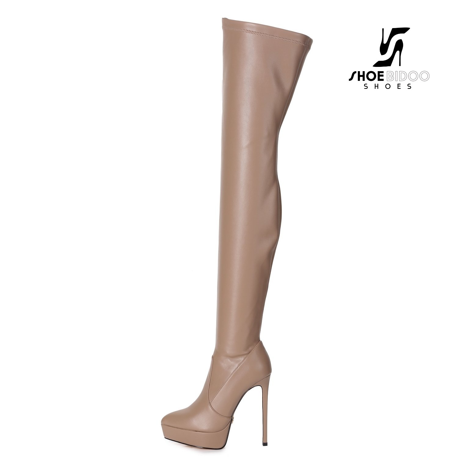 Giaro Giaro Platform knee boots SPIRE in taupe with 14cm heels - Giaro ...