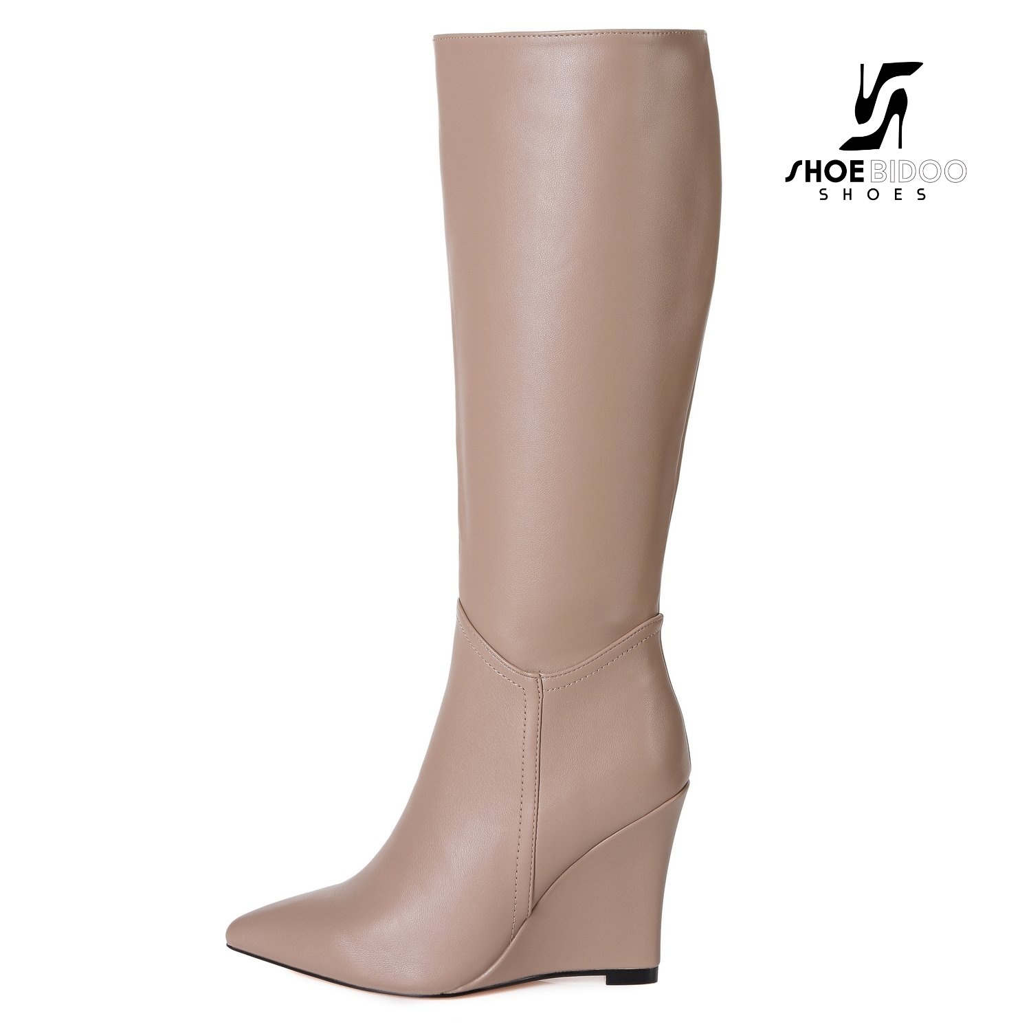 Giaro Giaro Wedge heel knee boots ELLA in taupe with 10cm heels - Giaro ...