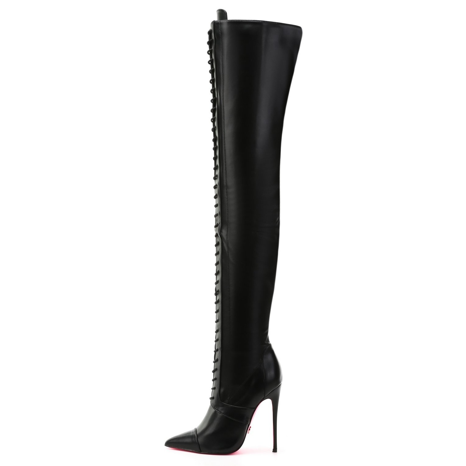 Giaro MASTER BLACK MATTE LACE THIGH BOOTS - Giaro High Heels | Official ...