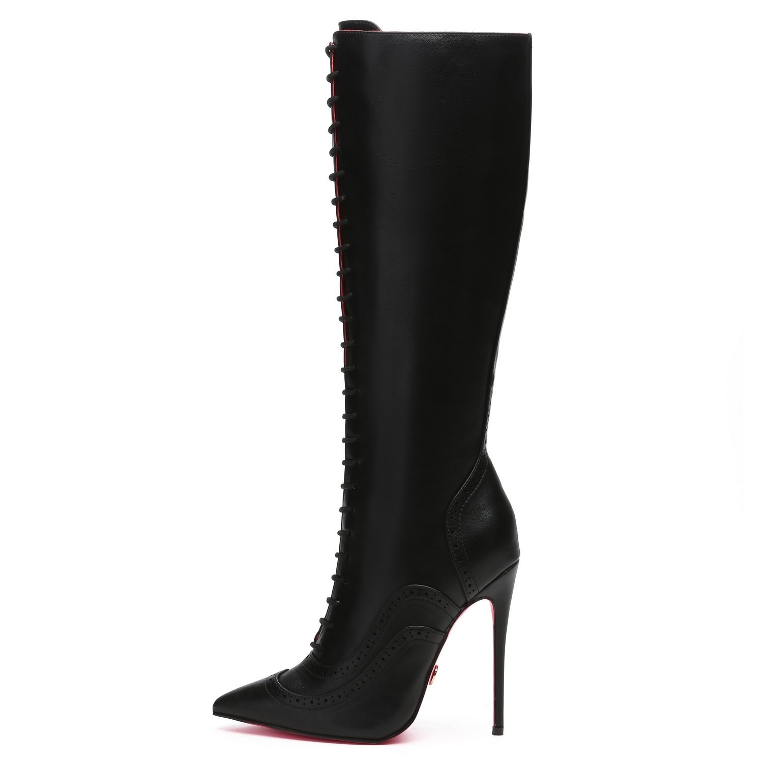 Giaro MILANA BLACK MATTE LACE KNEE BOOTS - Giaro High Heels | Official ...
