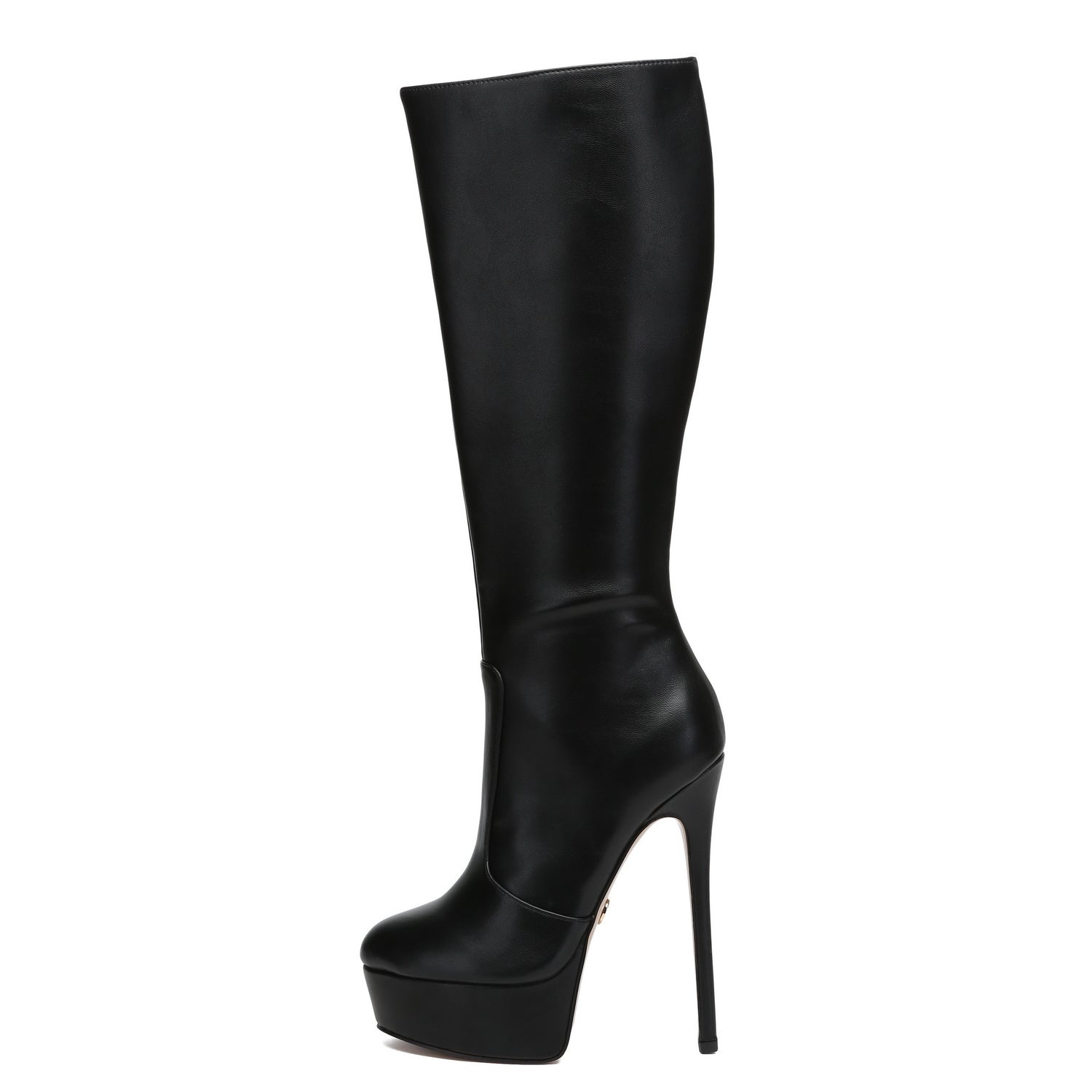 Giaro STACKSTAND BLACK MATTE KNEE BOOTS - Giaro High Heels | Official ...