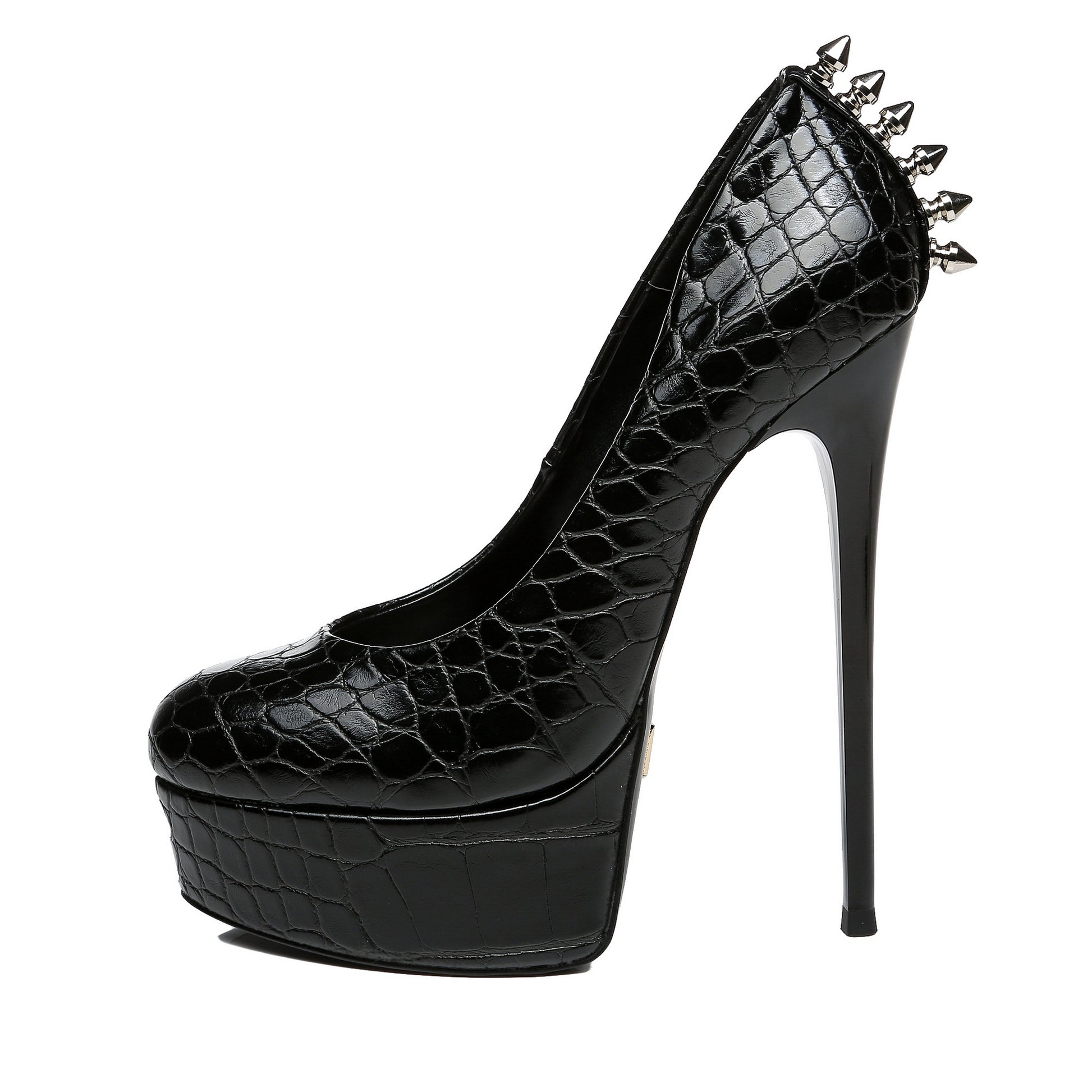 Black Crock Giaro "Bad Girl" platform pumps with spikes - Giaro High ...