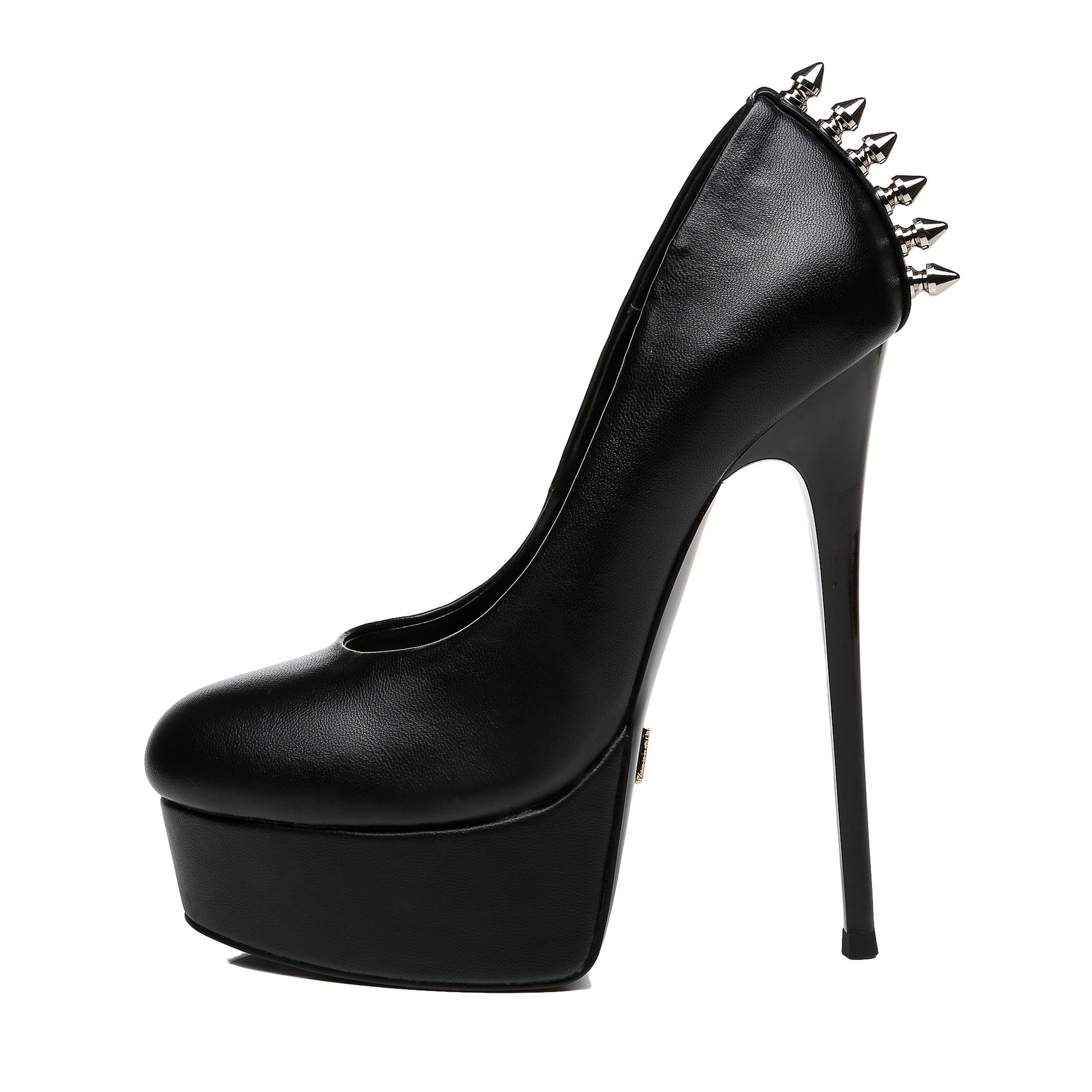 Black Matte Giaro "Bad Girl" platform pumps with spikes - Giaro High ...