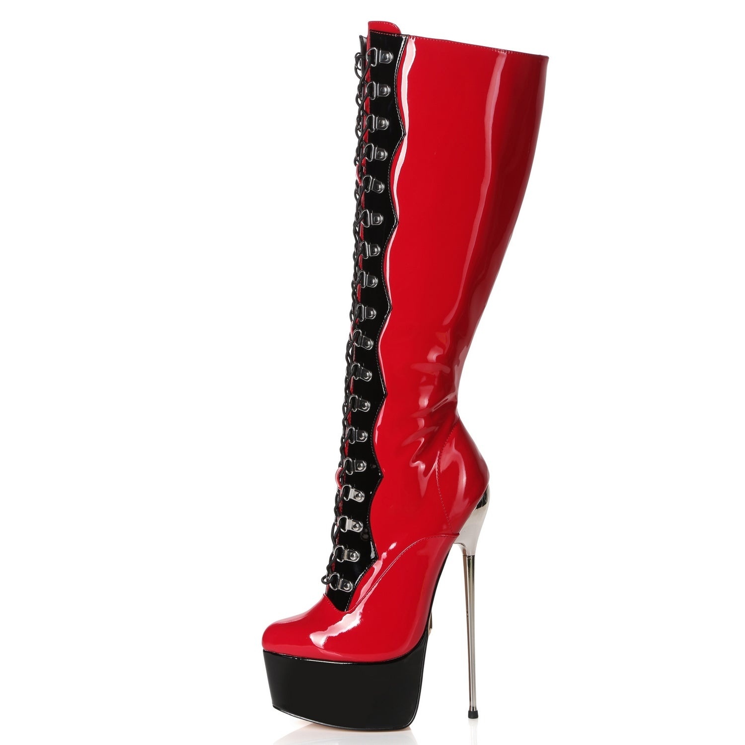 Giaro SLICK FASCINATE RED BLACK | lace-up platform boots - Giaro High ...