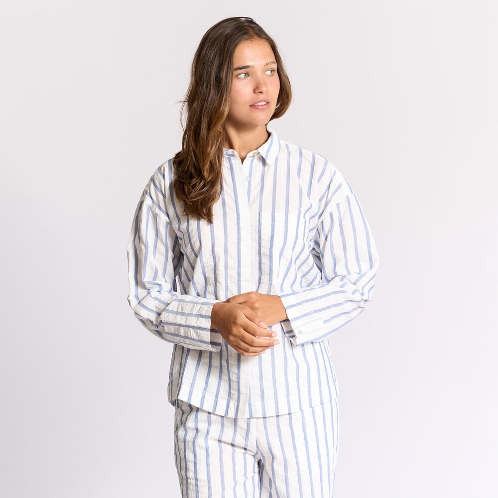 Michele+Alkes Pyjama Blauw Witte Streep - Dorélit