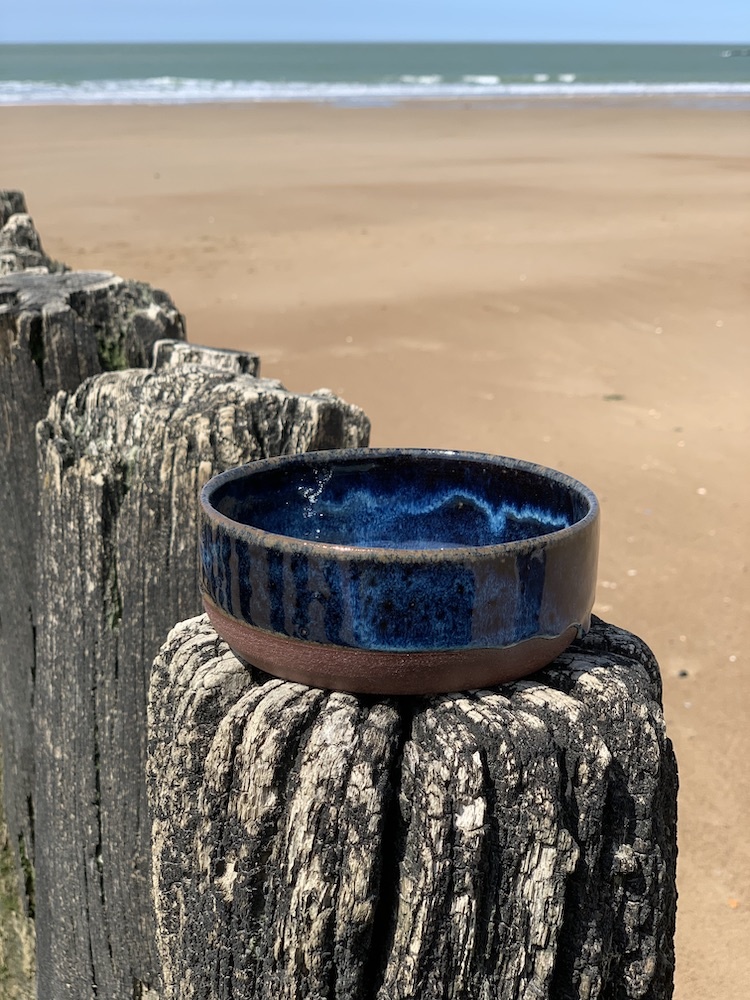 Contemporary, handmade ceramic scale from the "Beach" service - ARTISANN