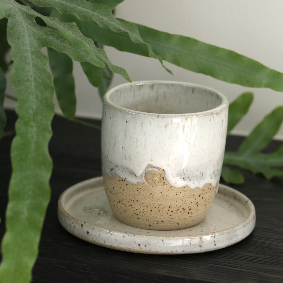 Contemporary, handmade ceramic cup from the tableware "White Spots ...
