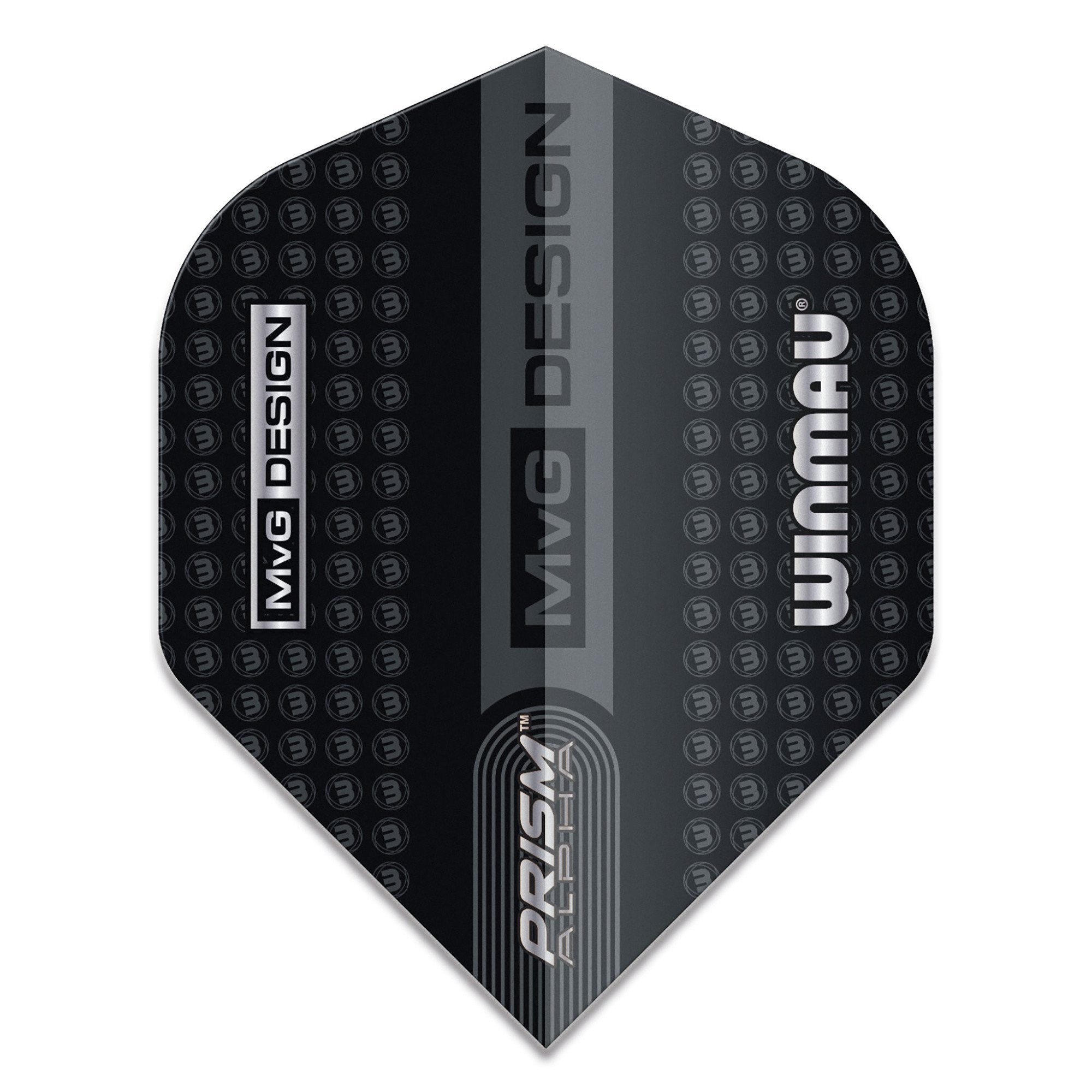 Piórka Winmau Prism Alpha MVG Grey Logo - Dartshopper.pl