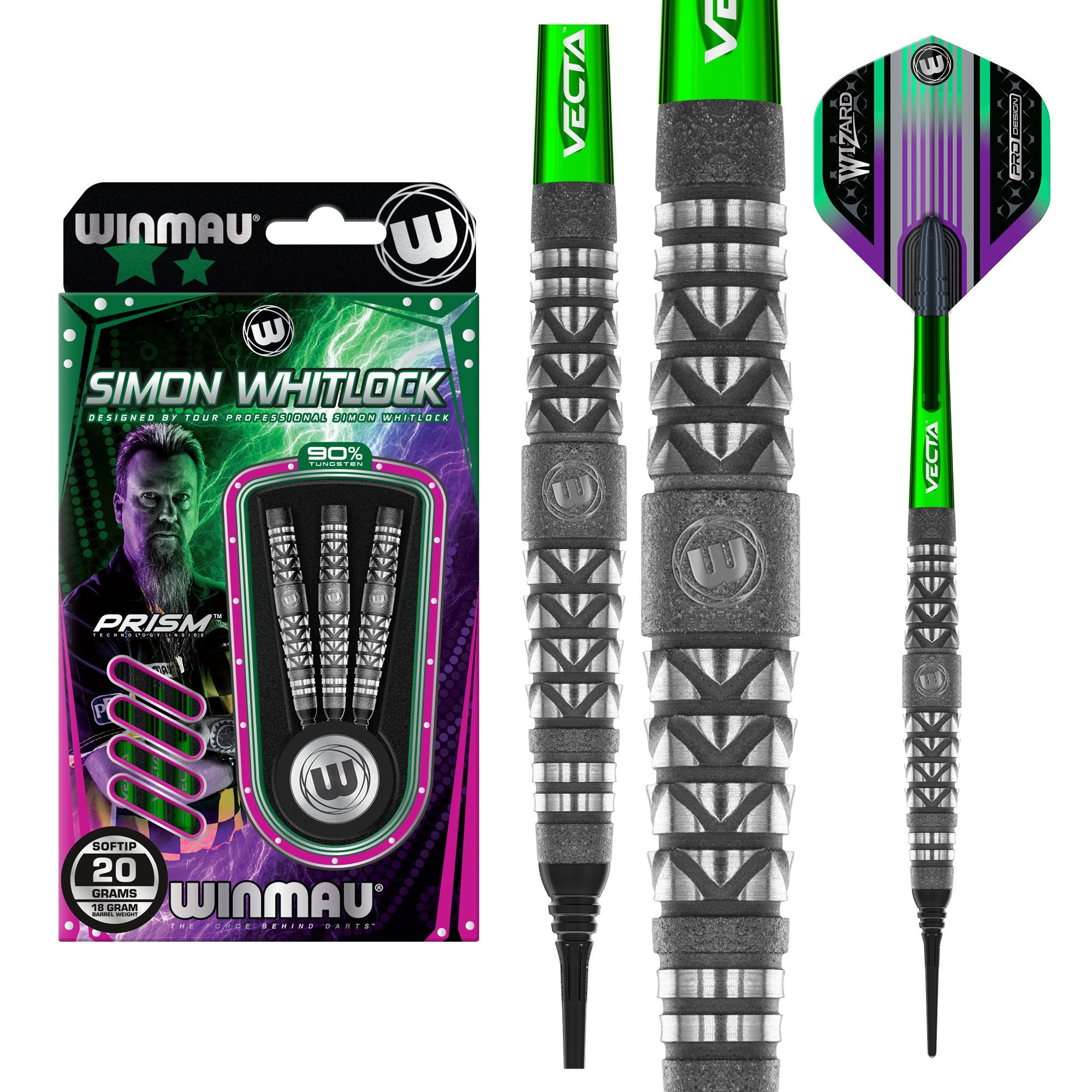 Lotki Soft Winmau Simon Whitlock Atomised 90% - Dartshopper.pl