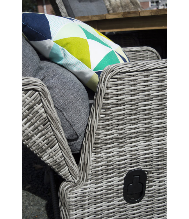 5-Tlg Gartenset | Dublin verstellbare Stuhle | ⌀120cm Tisch - 4 ...