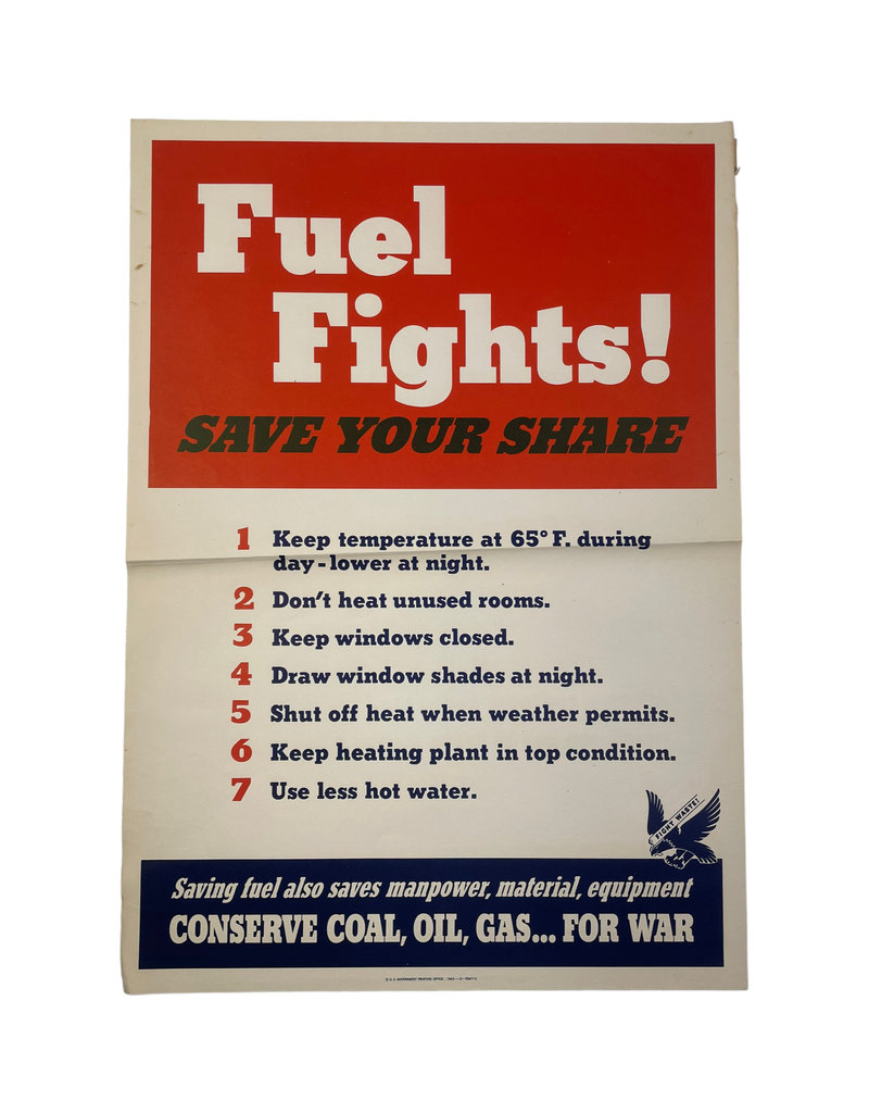 MARVIN'S MILITARY | Amerikaanse WO2 Fuel Fights poster - Marvin's Military