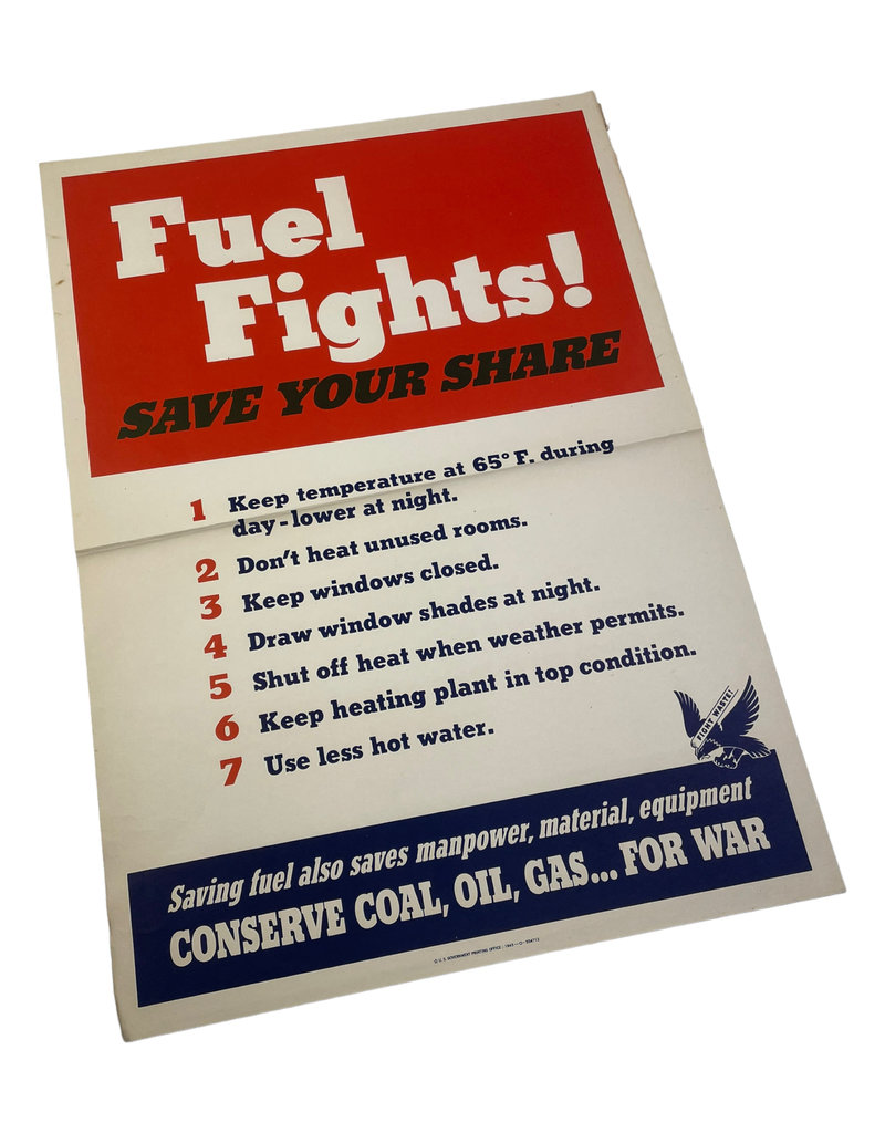 MARVIN'S MILITARY | Amerikaanse WO2 Fuel Fights poster - Marvin's Military