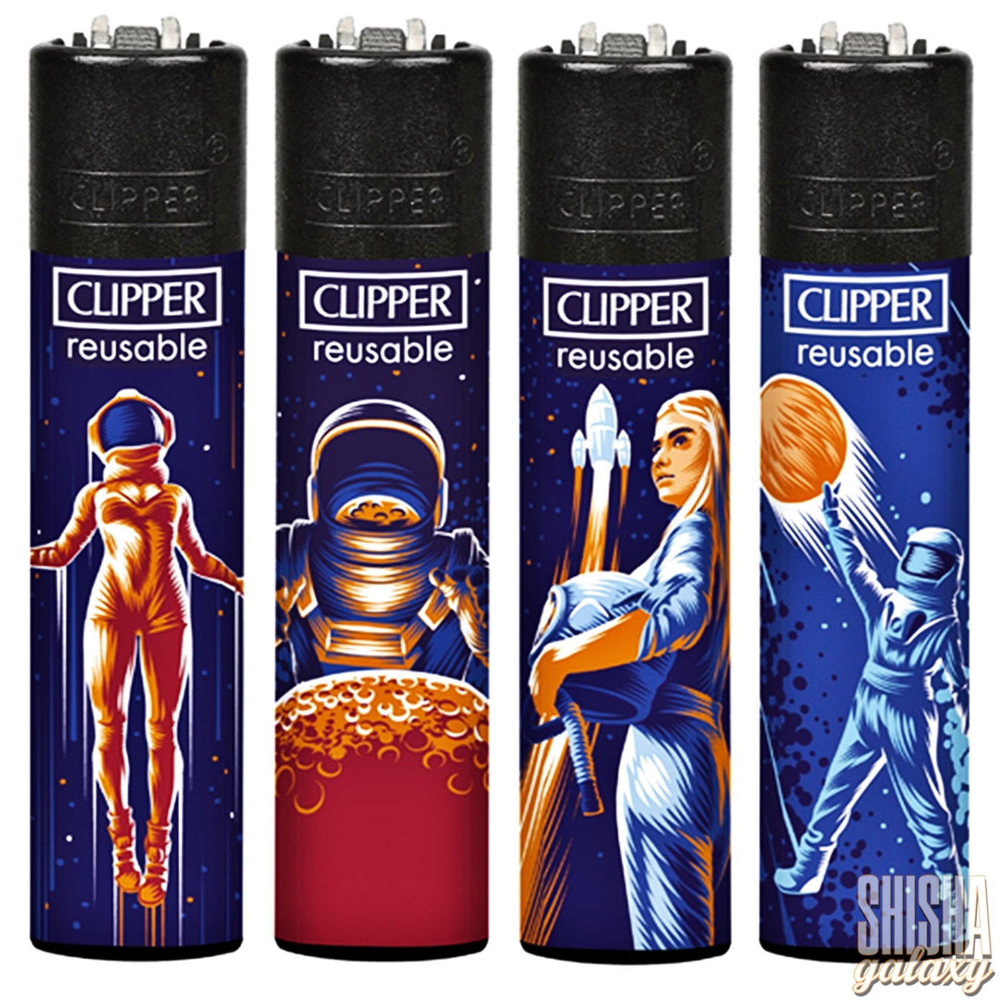 Clipper - Astronauten 2 - Feuerzeuge - 4er Set (Classic Large) - Shisha ...