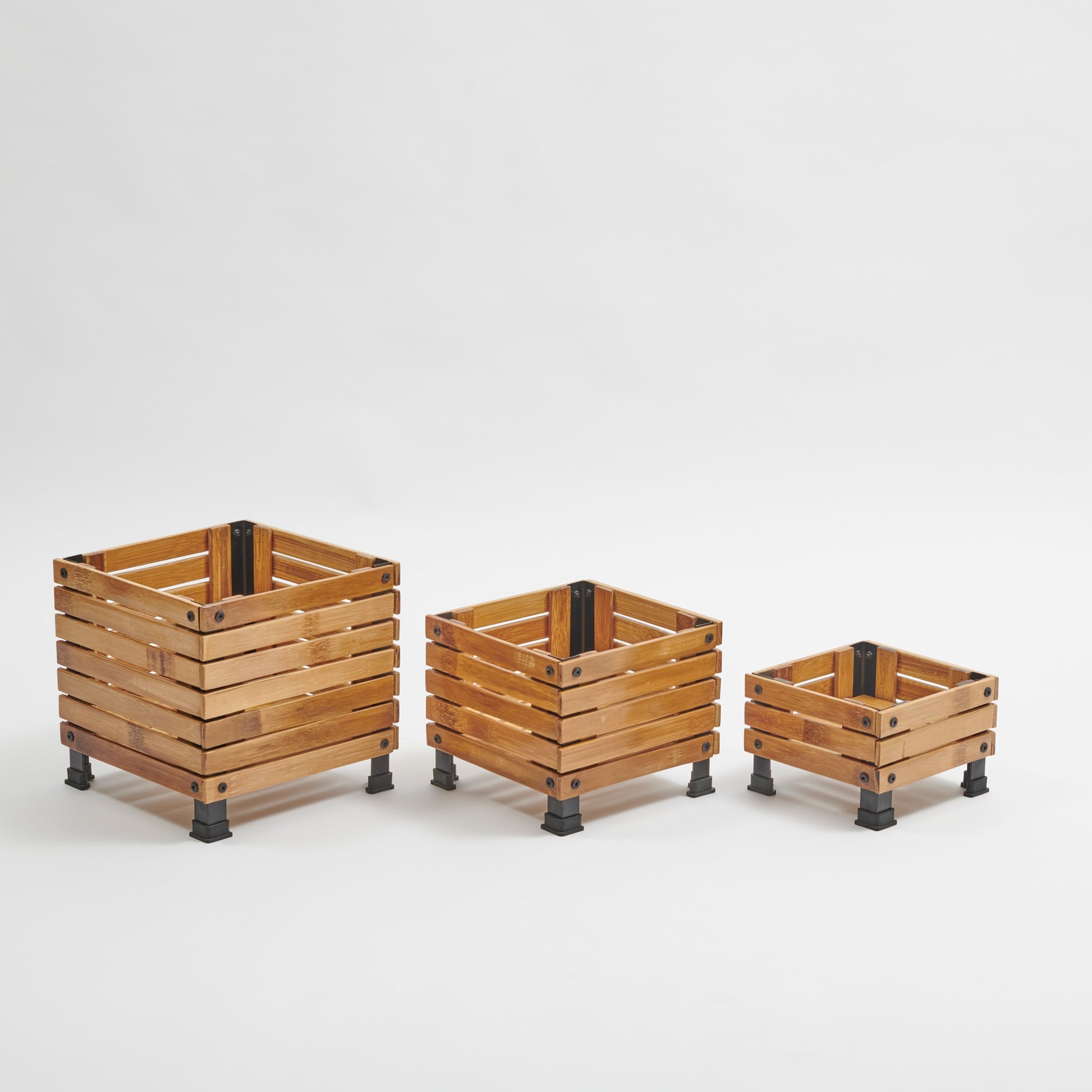 Bamboo Planters - Set of 3 - Coconut Mat Insulation - Natural - Koning ...