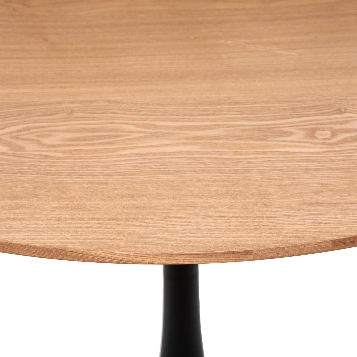 Round Dining Table - D.100cm - Black/Natural - Koning Bamboe