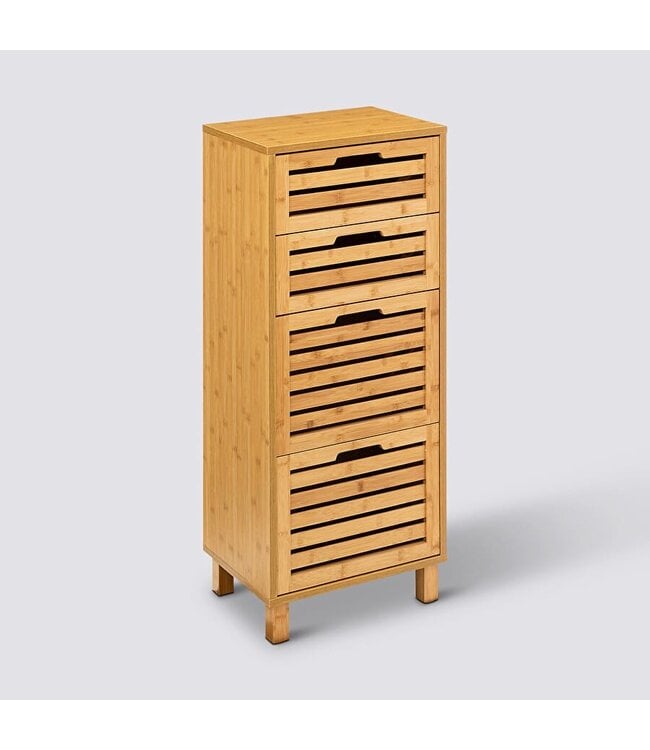 Standing Storage Cabinet with 4 Drawers - Natural - Koning Bamboe
