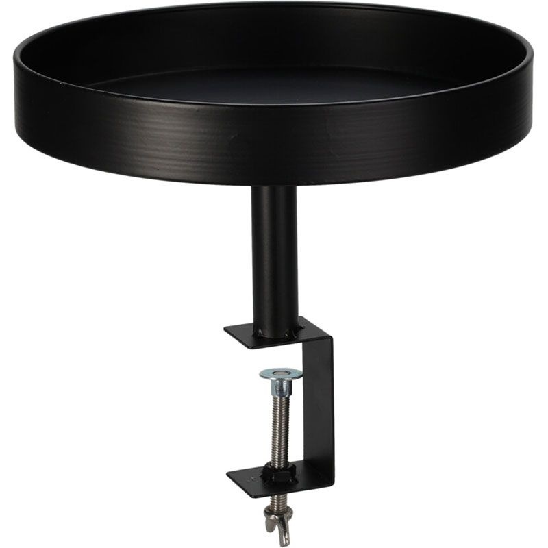 Tray table with clamp - metal - Ø28 cm - Black - Koning Bamboe
