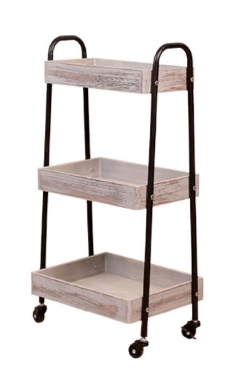 Modern Storage Trolley - 3 Compartments - Koning Bamboe