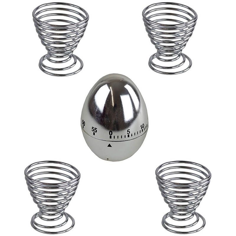 Egg Timer with 4 Egg Cups - Koning Bamboe