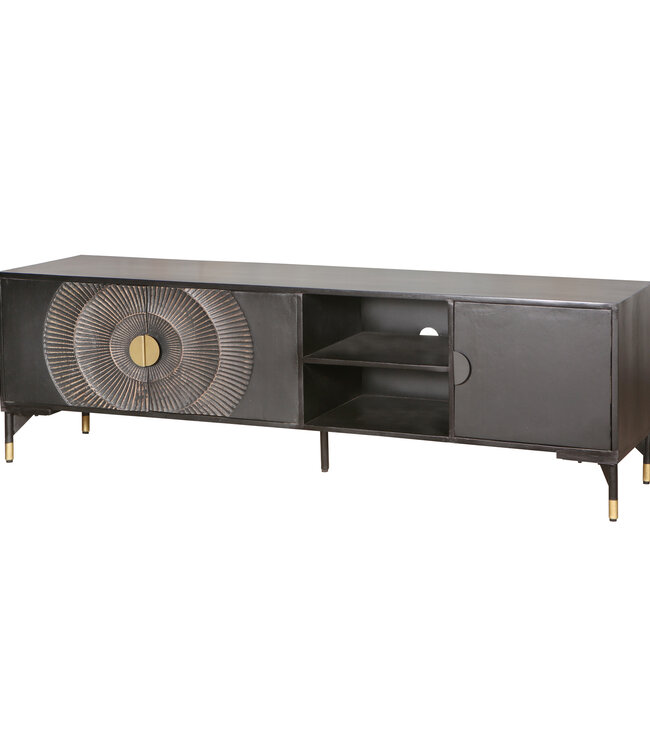 TV Cabinet – 190 cm – Sun Collection – Mango Vintage Black - Koning Bamboe