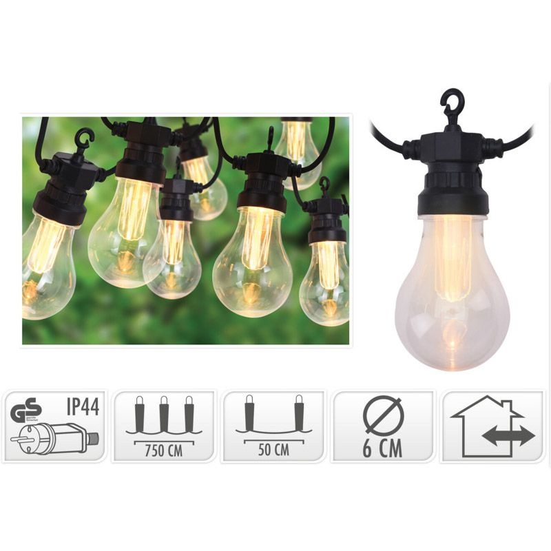 Lichtsnoer met 10 LED Reflector Lampen - voor buiten - Koning Bamboe