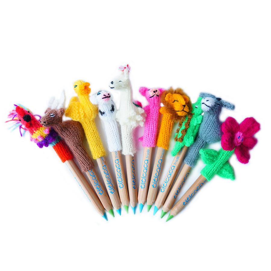 Pen puppet, incl. lyra-pencil, assorted - Titicaca Trade