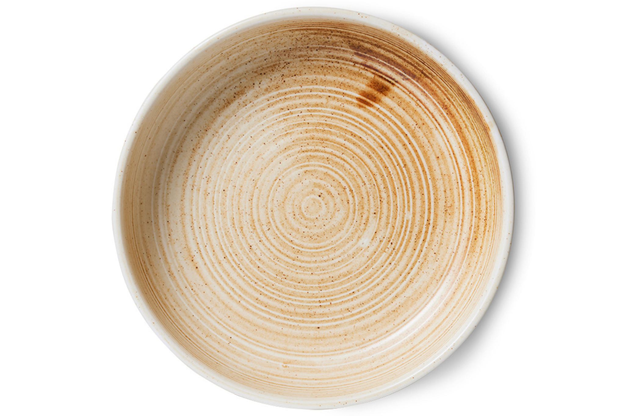 HKLIVING Bord chef ceramics deep plate L rustic cream brown - kklup