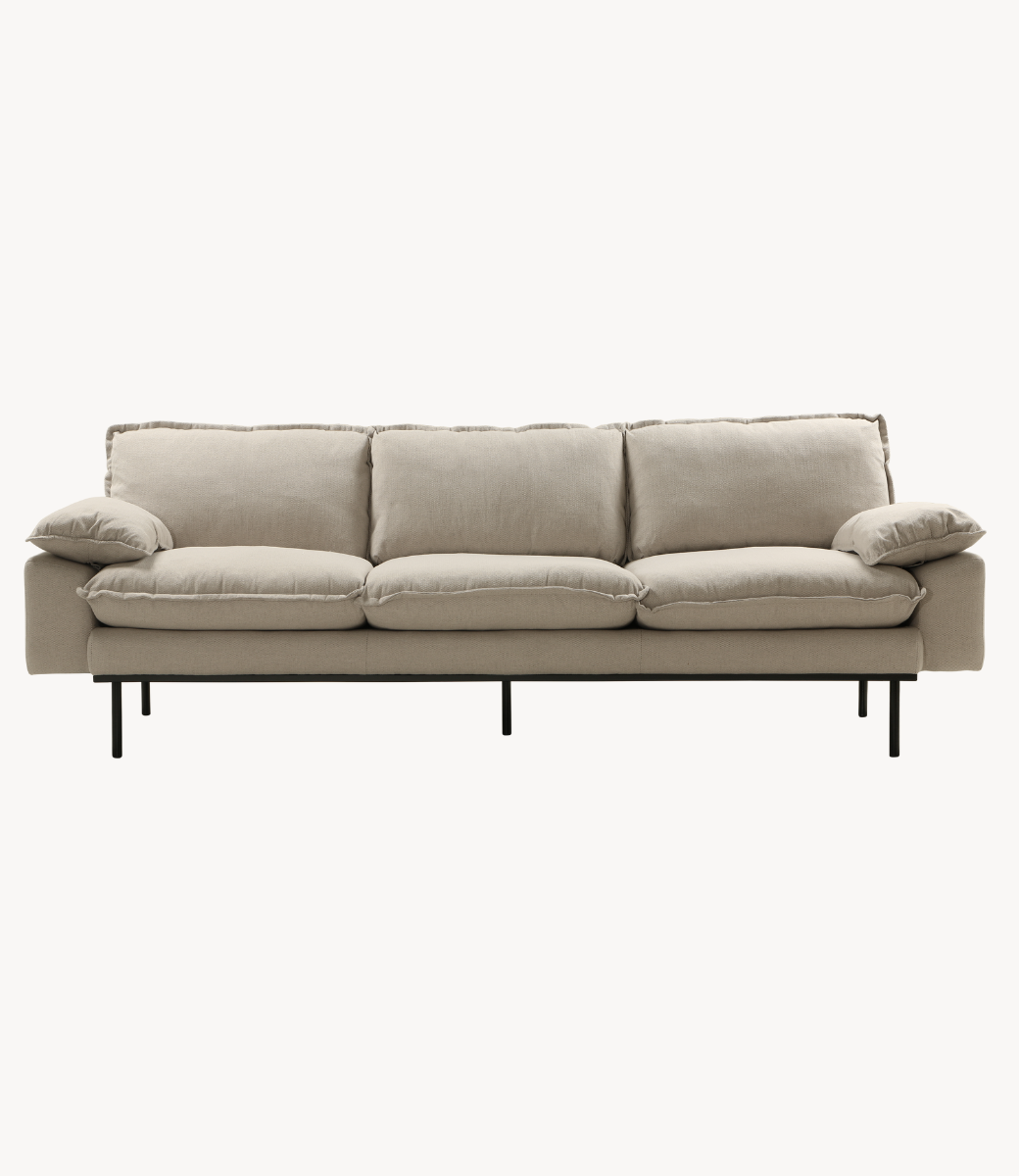 Bank retro sofa 4seats cosy beige - kklup