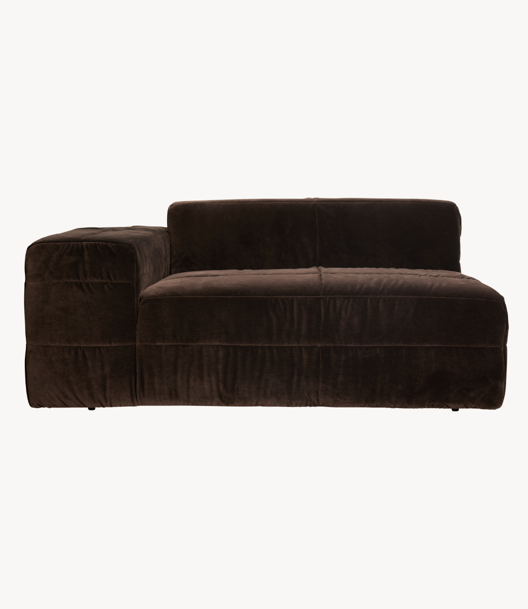Bank Brut sofa: element left, royal velvet, espresso - kklup