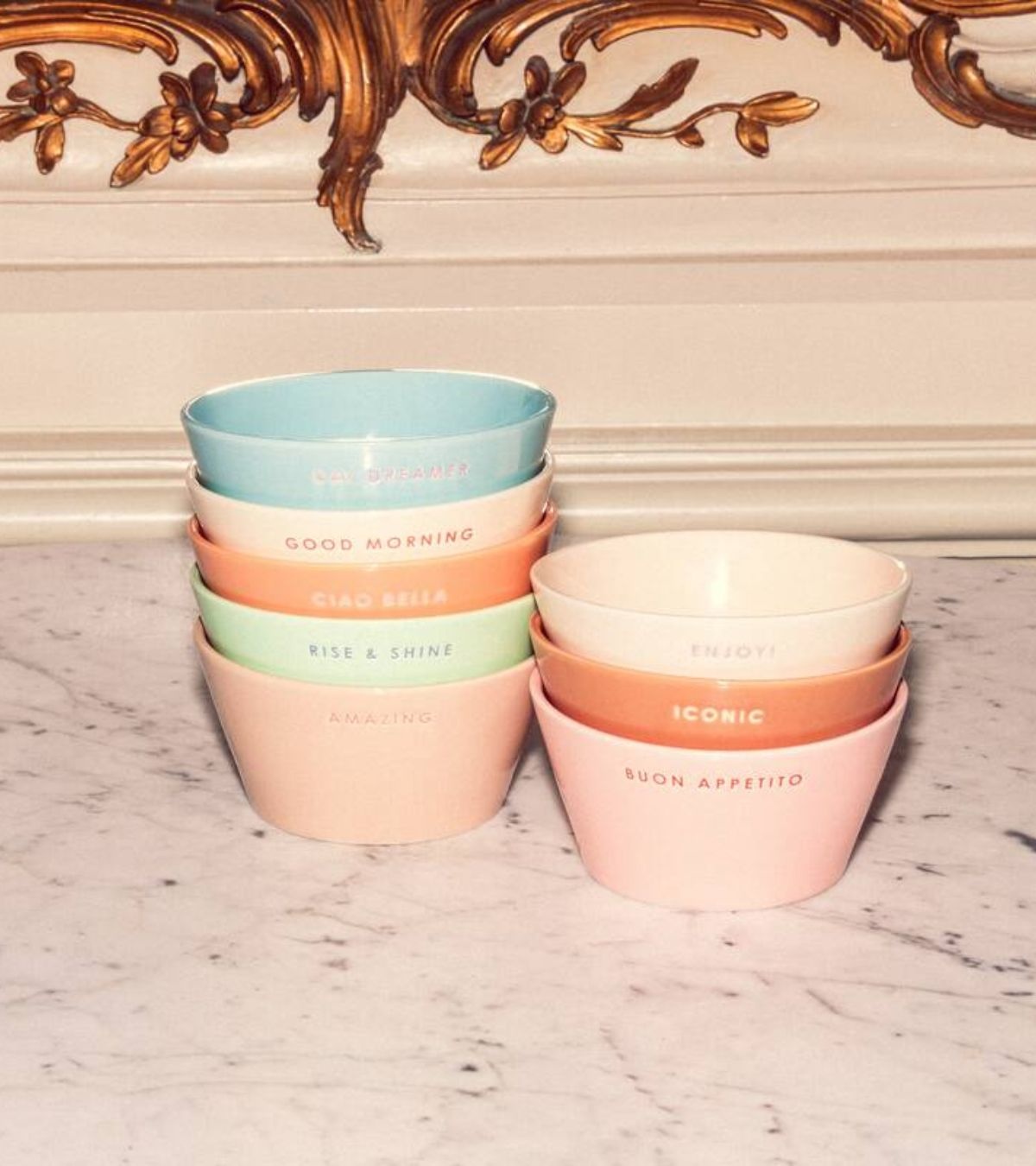 Kom Ceramic bowl GOOD MORNING camel H7cm camel - kklup