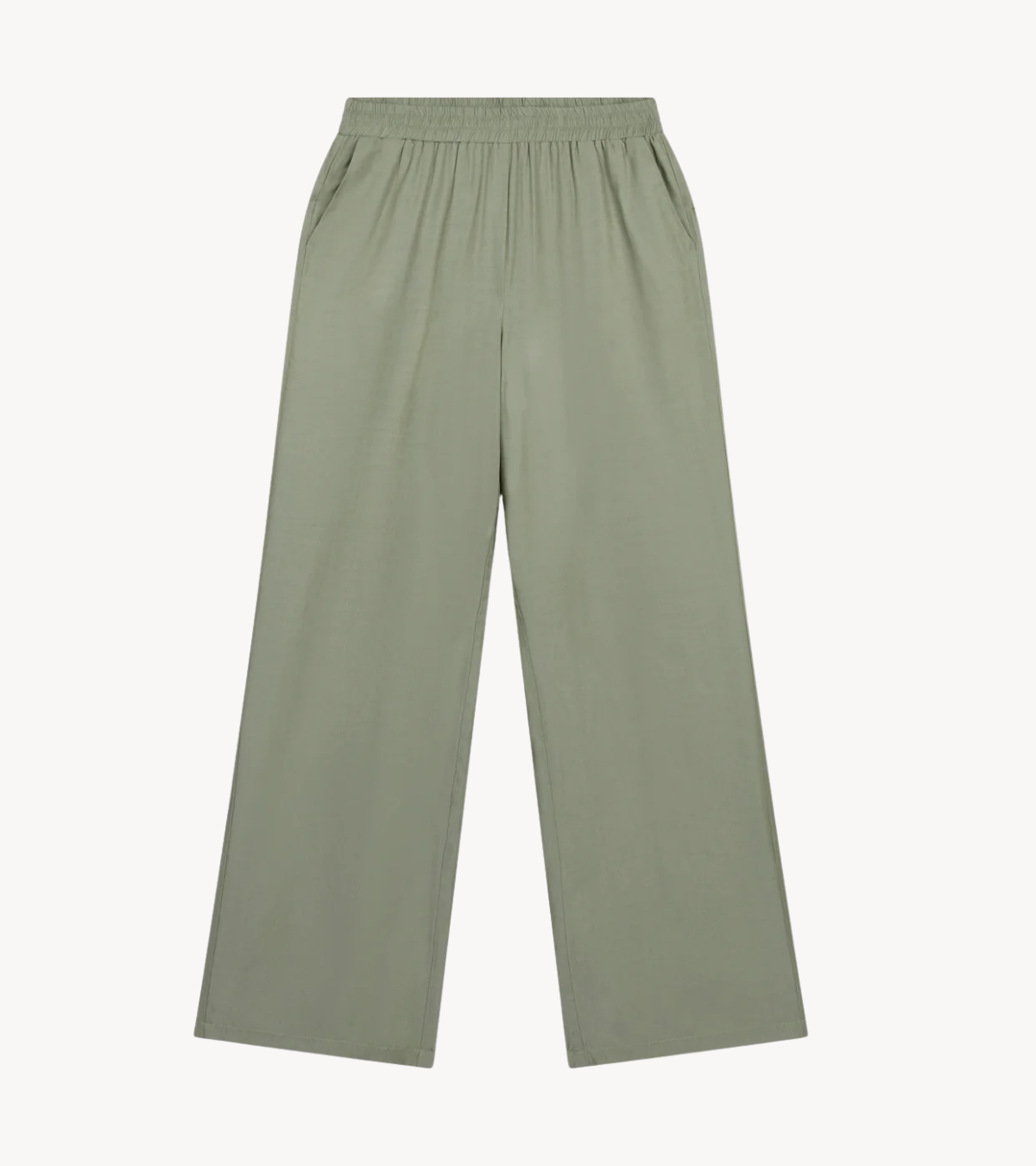 Broek ladies woven flowy wide leg pants NOVA army - kklup