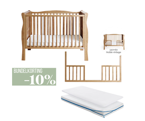 Woodies bundel: Noble cot (vintage) + Daybed side + Evolution pack ...