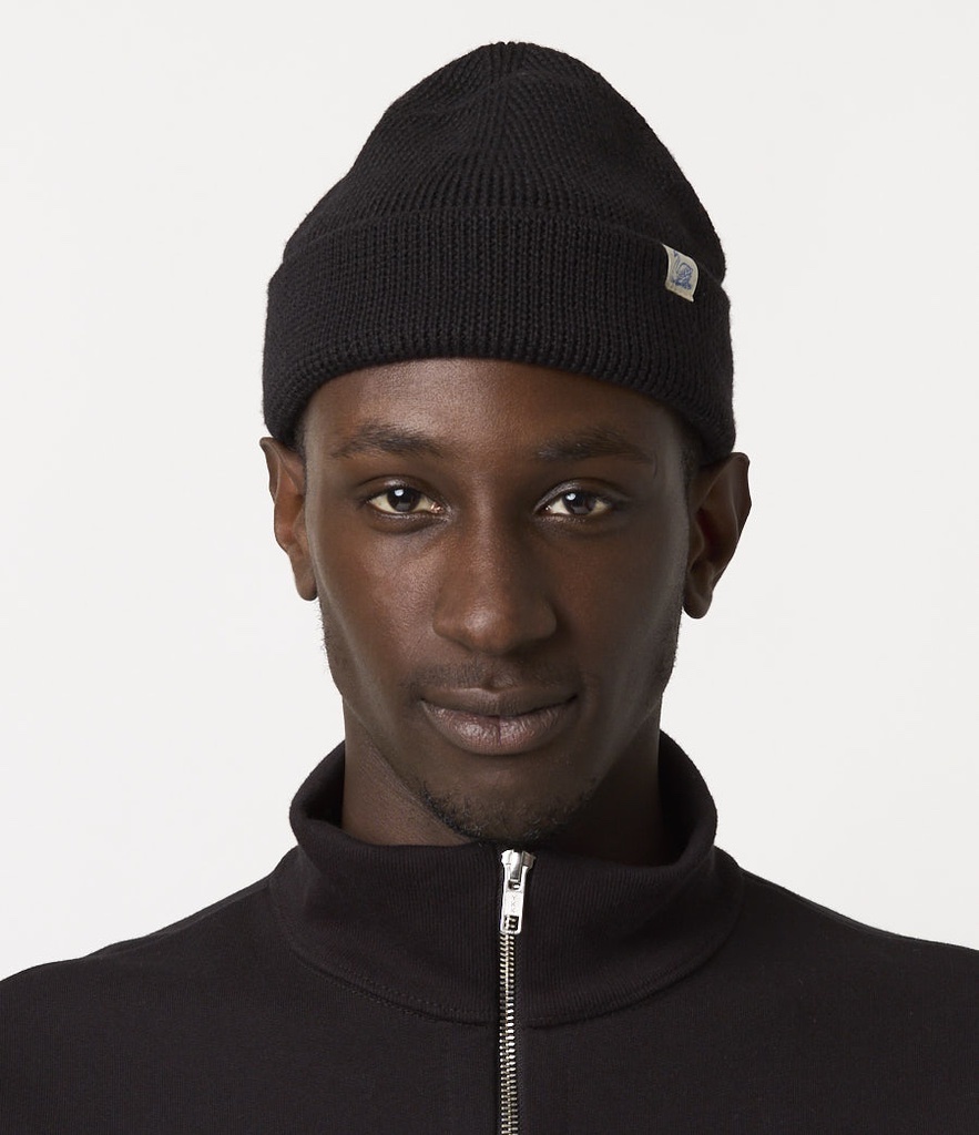 hat ribbed deep black - Par-terre