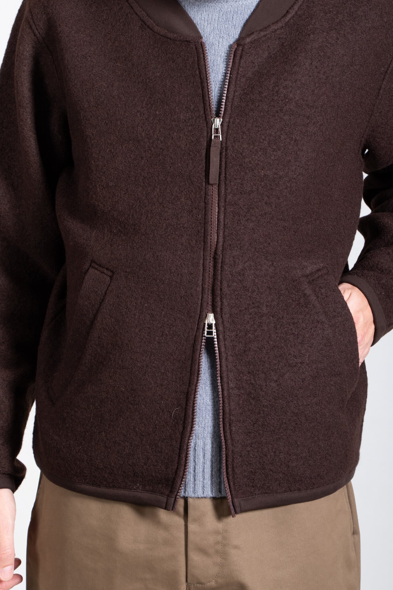 Universal Works Vest / Zip Bomber / Brown - c r i s