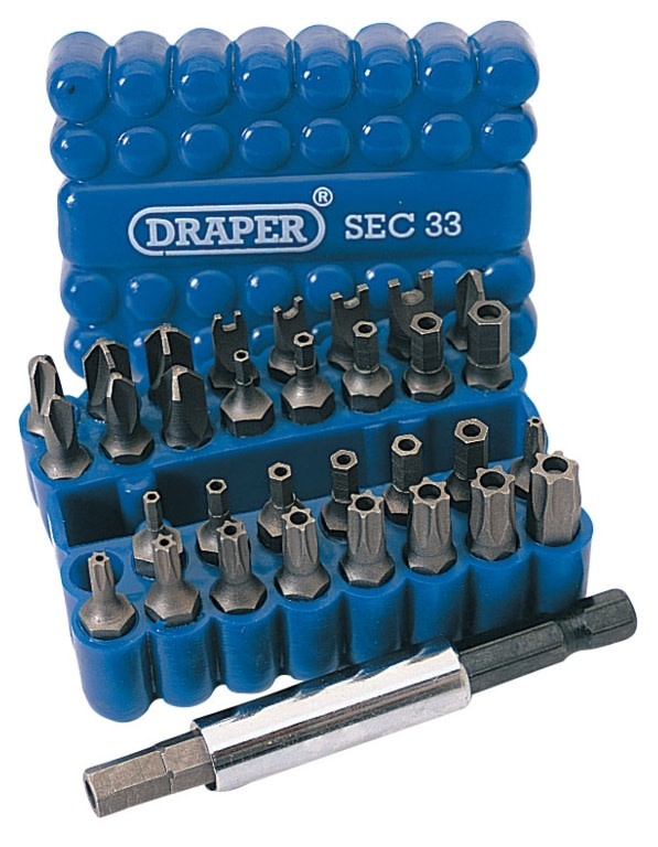 Draper Draper Security Bit Set 33 Piece - Clock’s Home and Garden