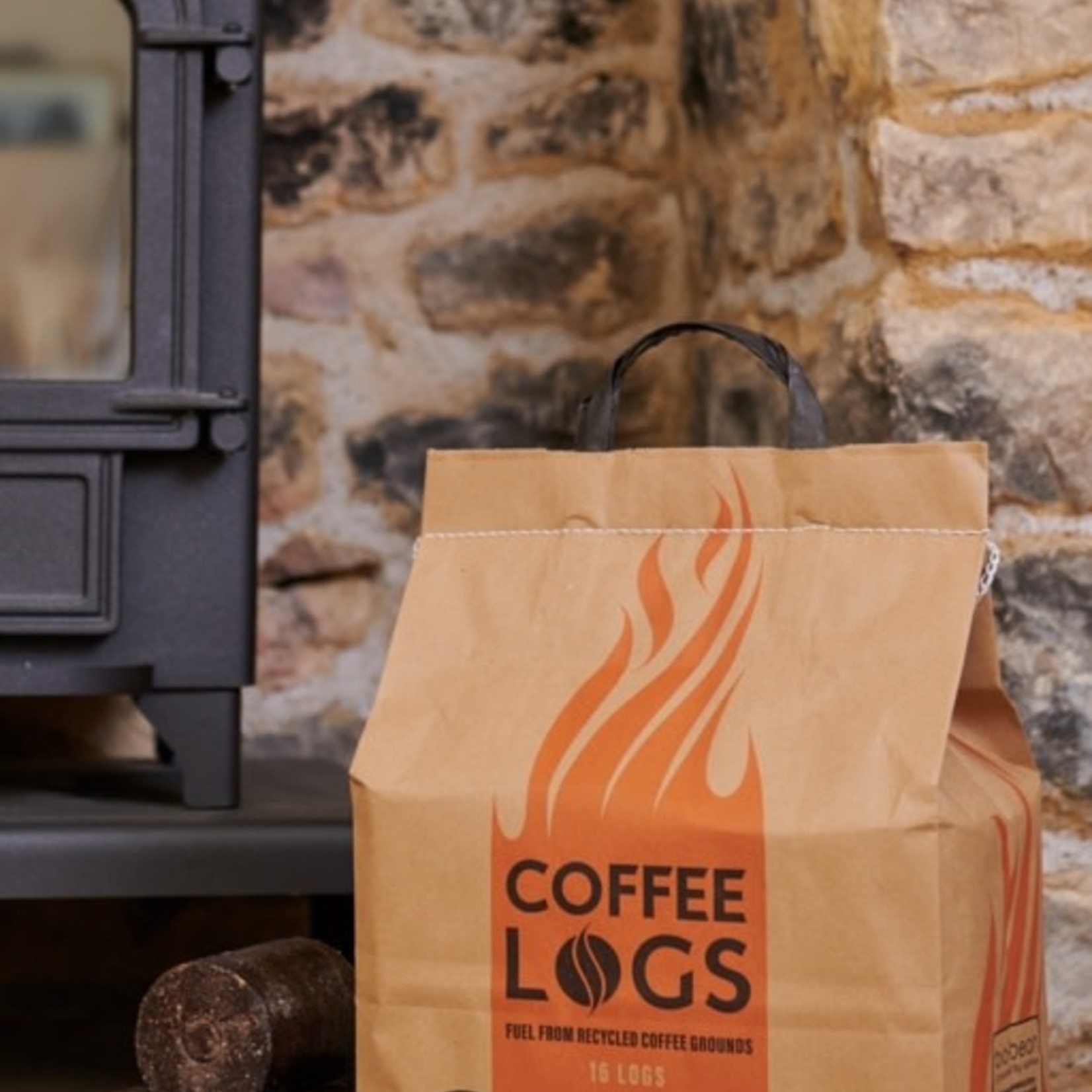 Bean Coffee Logs Pack 16 - 8kg - Clock’s Home and Garden