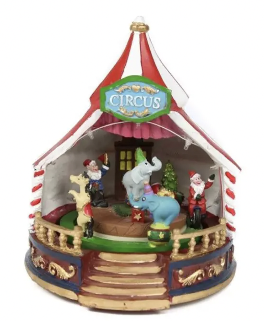 Animated Lit Christmas Circus Display - Clock’s Home and Garden