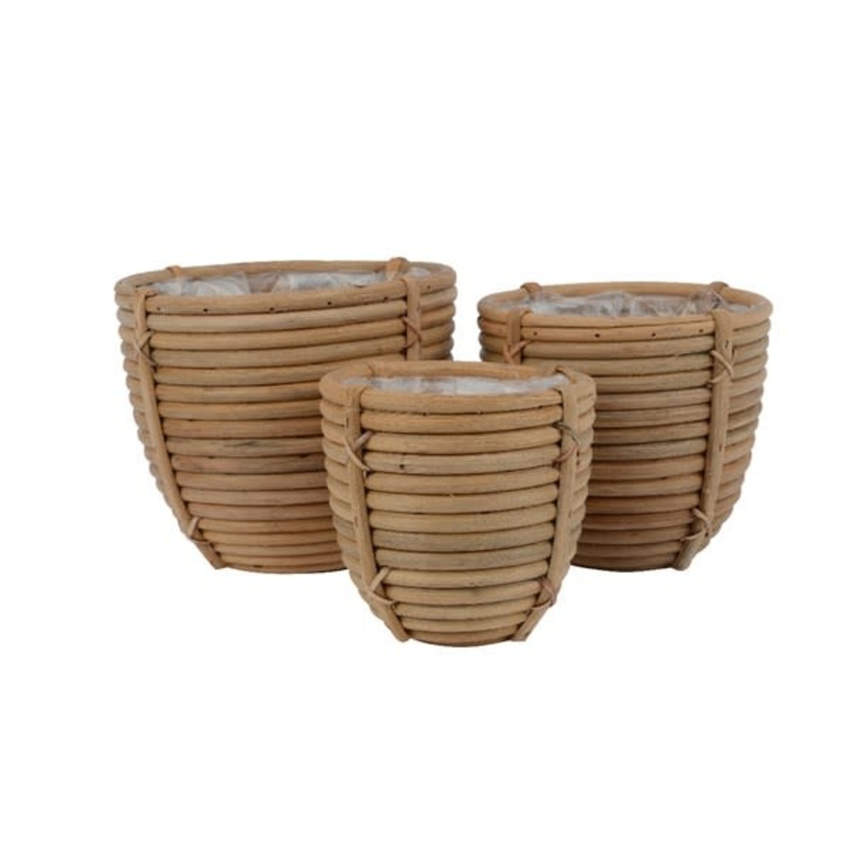 Planter rattan round milk - Clock’s Home and Garden