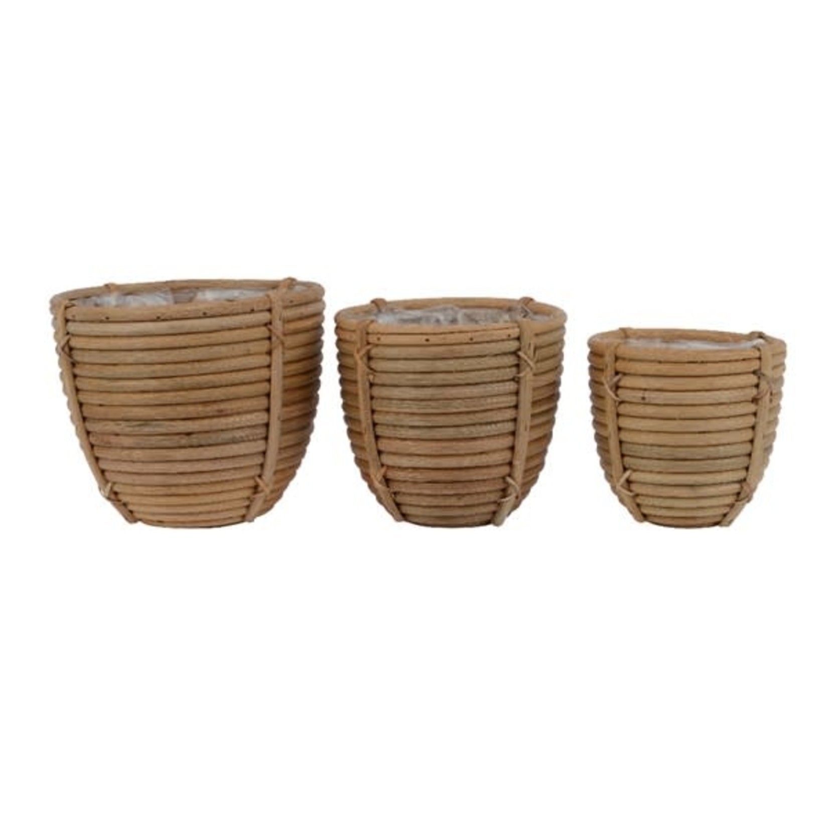 Planter rattan round milk - Clock’s Home and Garden