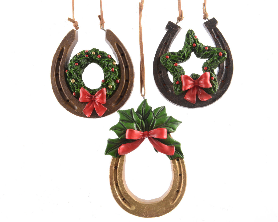 Poly Horse Shoe with hanger 3 assorted designs - price each - Clock’s ...