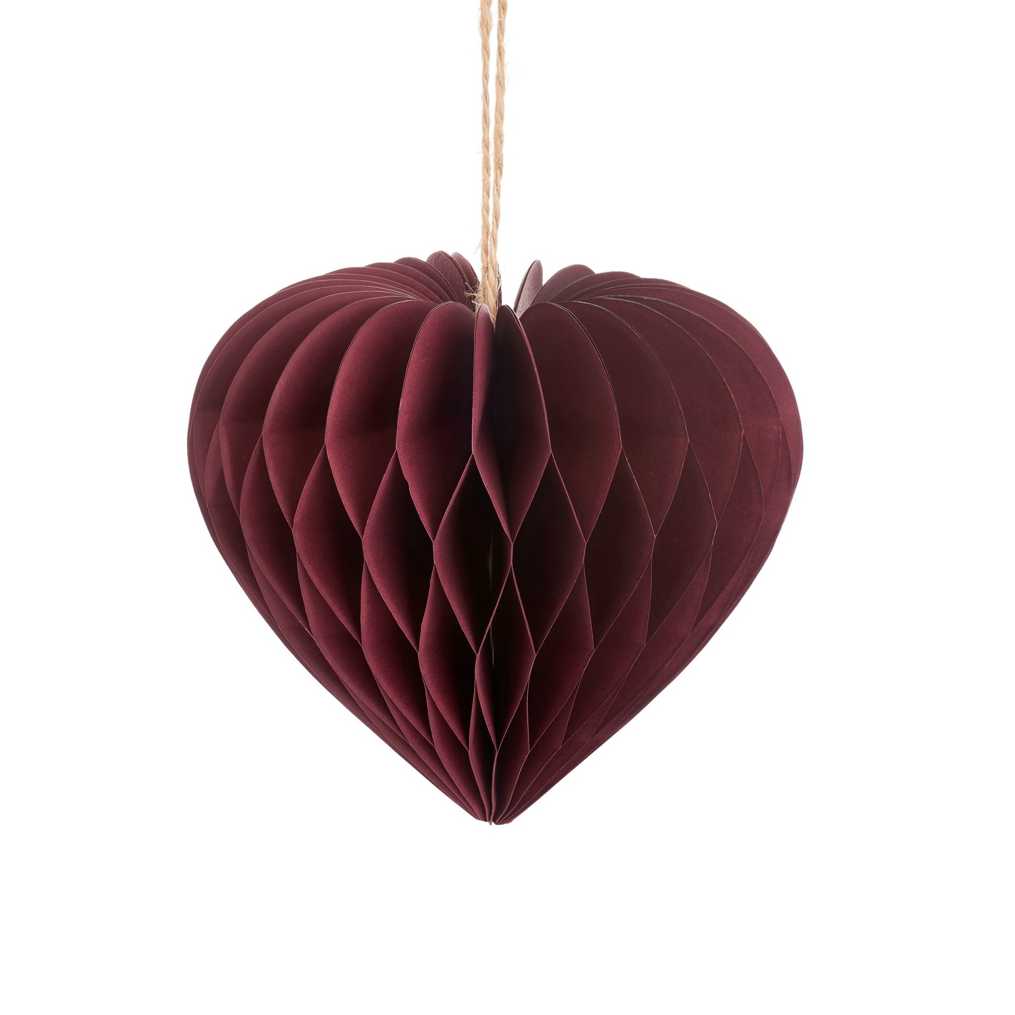 Deep Red Heart Honeycomb Paper Decoration - Clock’s Home and Garden