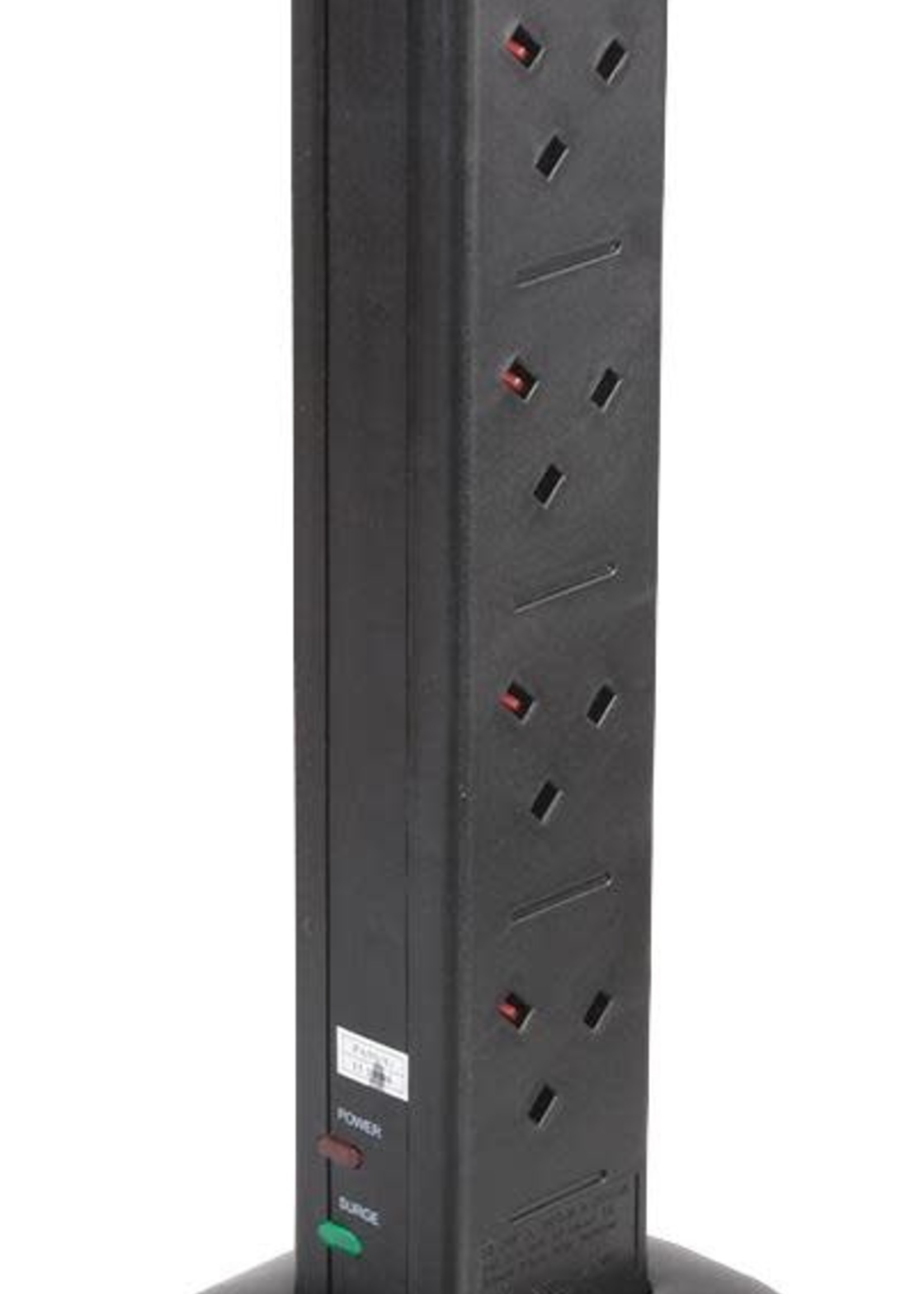 Pro-Elec Extension Tower 10 Gang 13A 2m Black - Clock’s Home and Garden