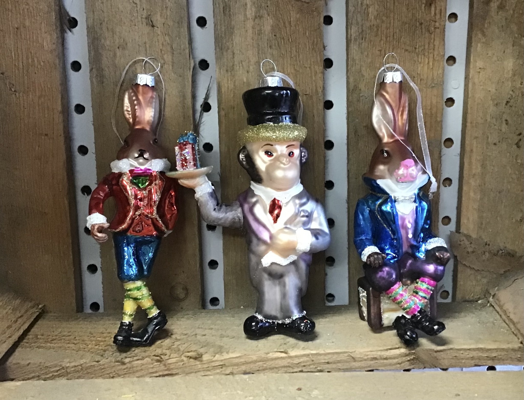 Monkey or Rabbit Bauble 3 Designs - Clock’s Home and Garden