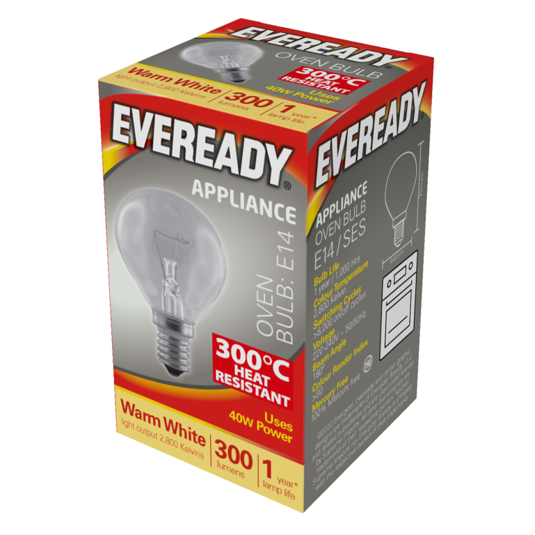 Eveready Eveready Appliance Oven Bulb E14 40W Warm White - Clock’s Home ...