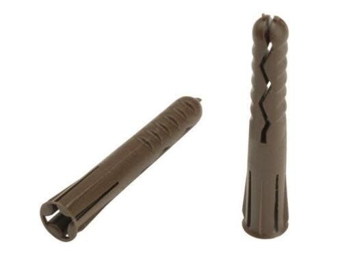 Plasplugs Heavy Duty Wall Plugs Brown 7mm 20 Pack - Clock’s Home and Garden