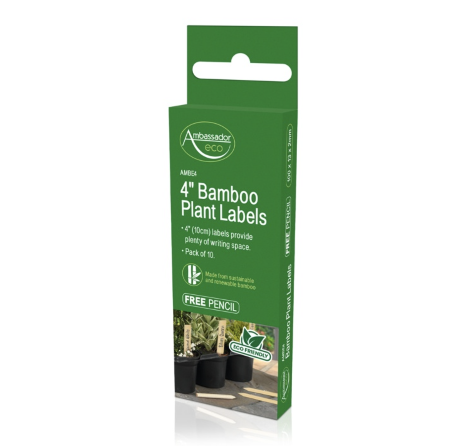 Bamboo Plant Labels & Pencil 10 Piece 4” - Clock’s Home and Garden