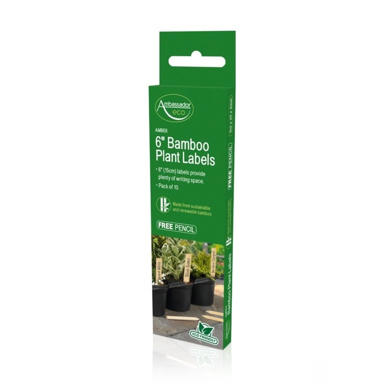 Bamboo Plant Labels & Pencil 10 Piece 6" - Clock’s Home and Garden