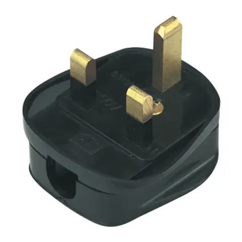 Pro-Elec Black UK Mains Plug 13A - Clock’s Home and Garden